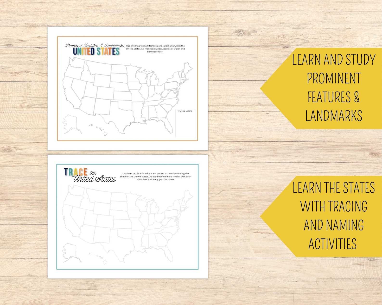 States and Capitals Activity Bundle Printable United States Learning ...