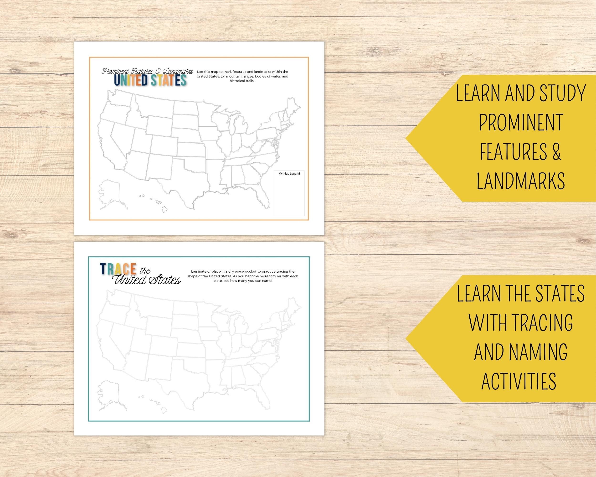 States and Capitals Activity Bundle | Printable United States Learning ...