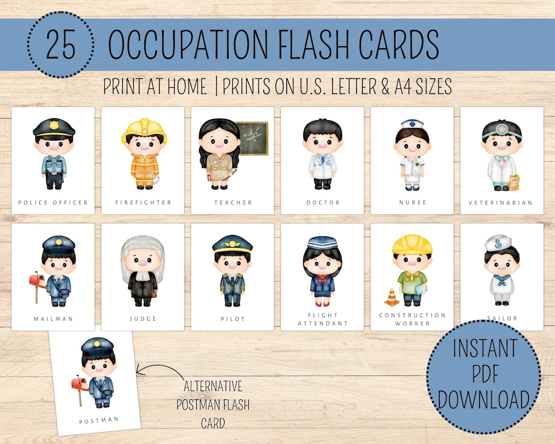 Occupations Flash Cards | Printable Flash Cards | Preschool Cards ...