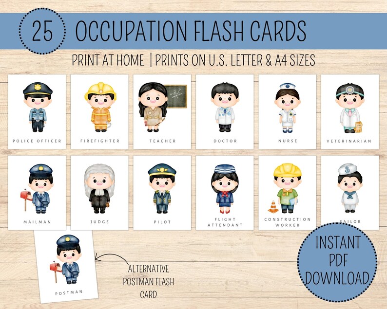 Occupations Flash Cards | Printable Flash Cards | Preschool Cards ...