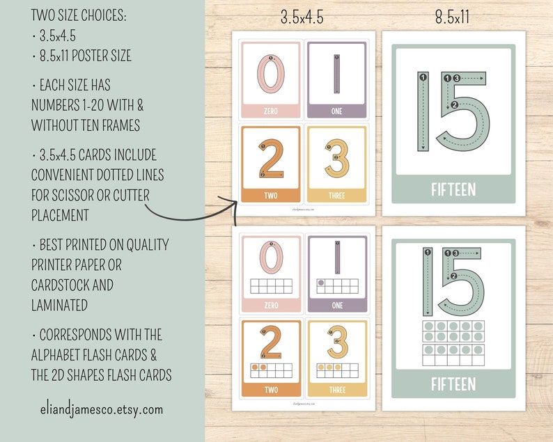 Numbers 0-20 Flash Cards Printable Flash Cards Homeschool - Etsy