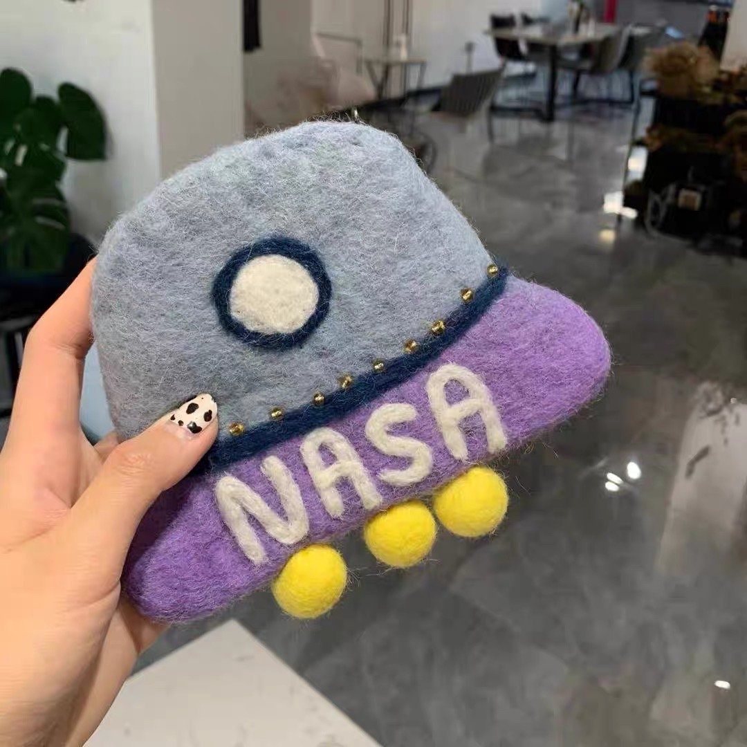 Handmade NASA UFO Felt Wool Bag Mini Wallet Cute Coin Change - Etsy