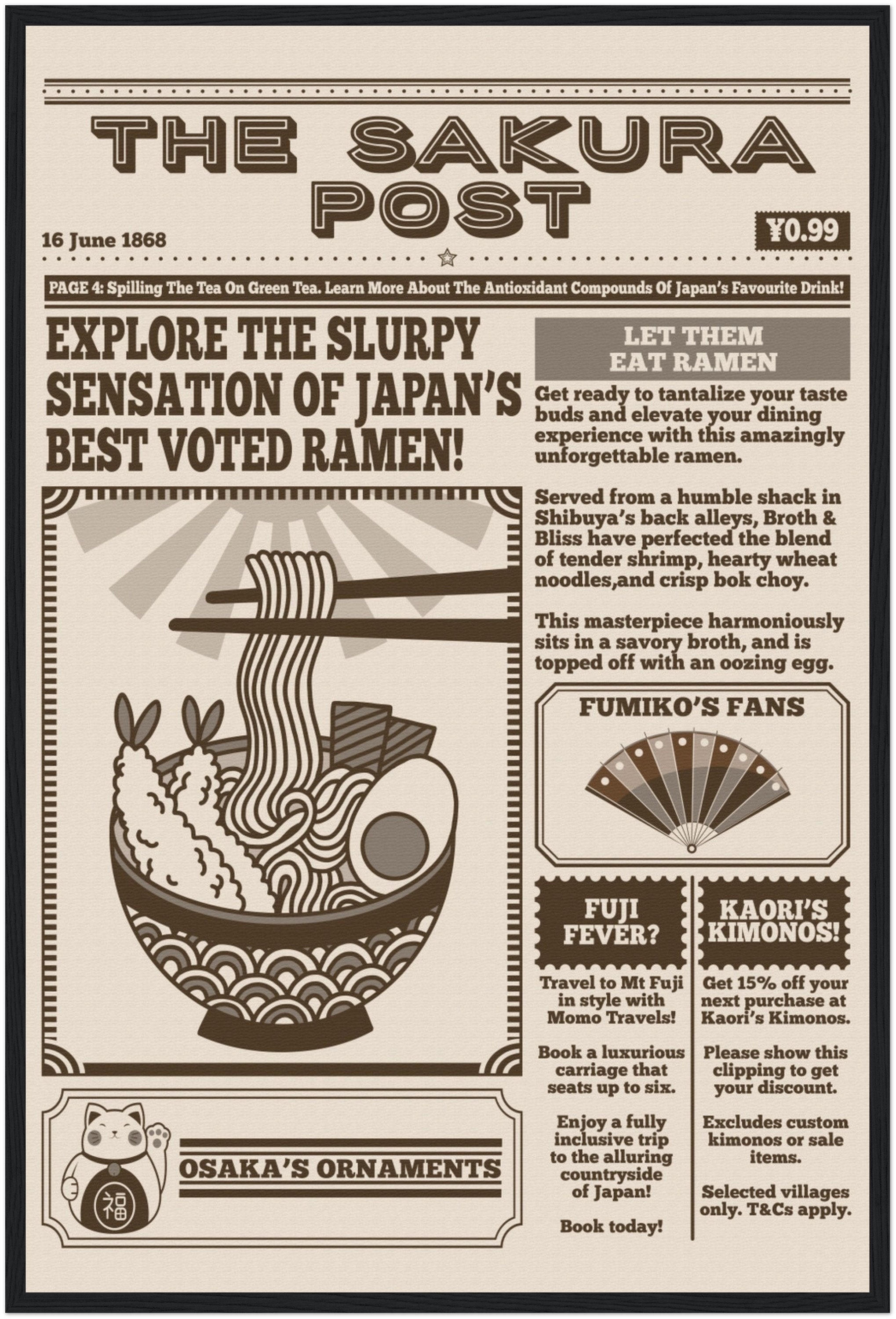Newspaper Poster Ramen Japanese Poster Ramen Anime Studio Ghibli ...