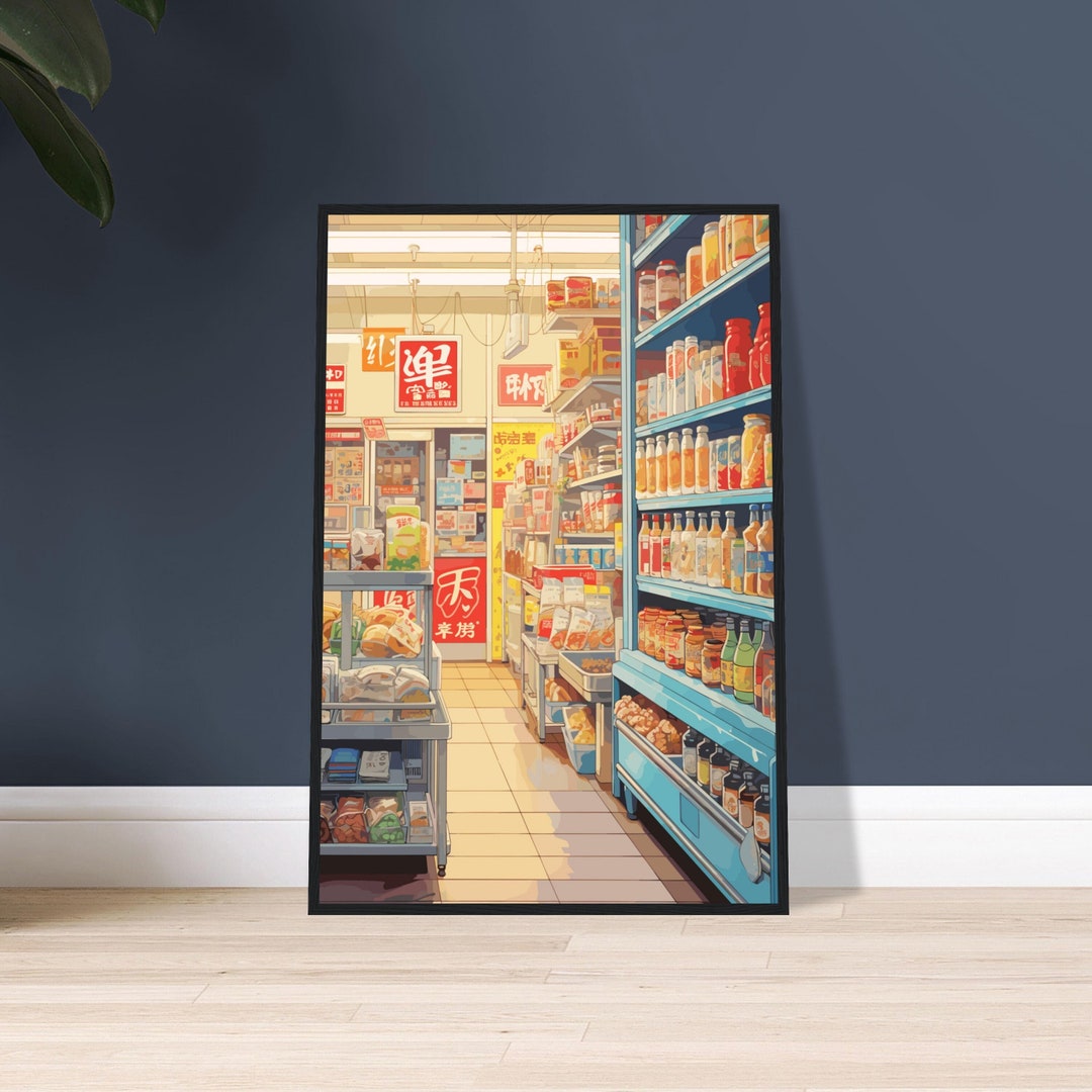 Studio Ghibli Japanese Supermarket Retro Anime Poster Convenience Store ...