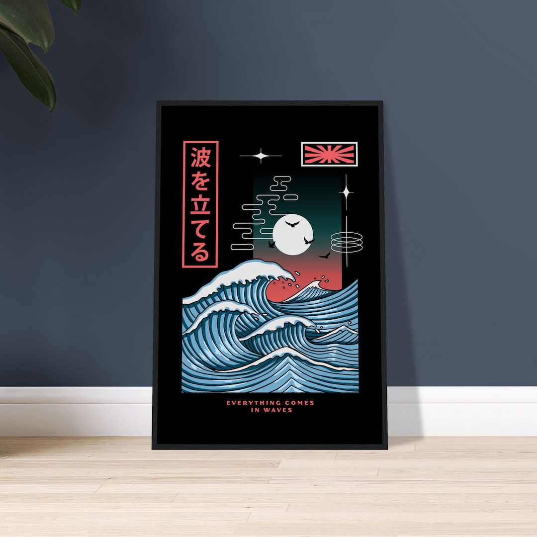 Anime Poster Japanese Print Anime Wall Art the Great Wave Tokyo Poster ...
