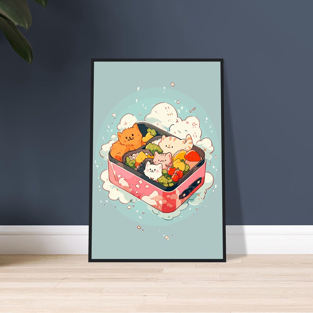 Bento Lunch Box Japanese Poster Studio Ghibli Wall Art Cute Animals ...