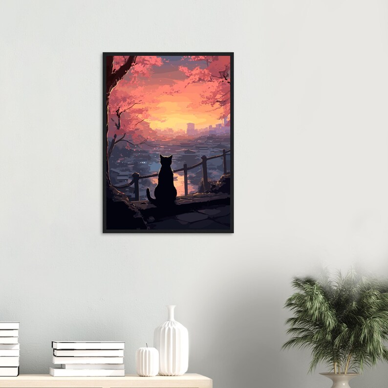 Studio Ghibli Cat Poster Anime Wall Art Japanese Poster Shibuya Japan ...