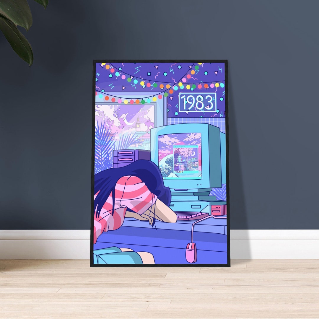 Retro 90s Anime Poster Anime Girl Studio Ghibli Anime Japanese Self ...