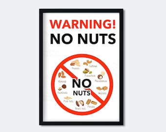 Tree Nut Allergy Warning Poster - Health Alert Sheet - Teacher, School ...