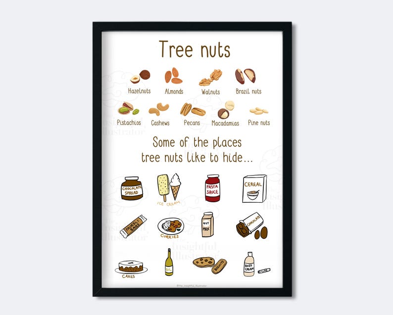 Tree Nut Allergy Warning Poster - Information Sheet - Teacher, School ...