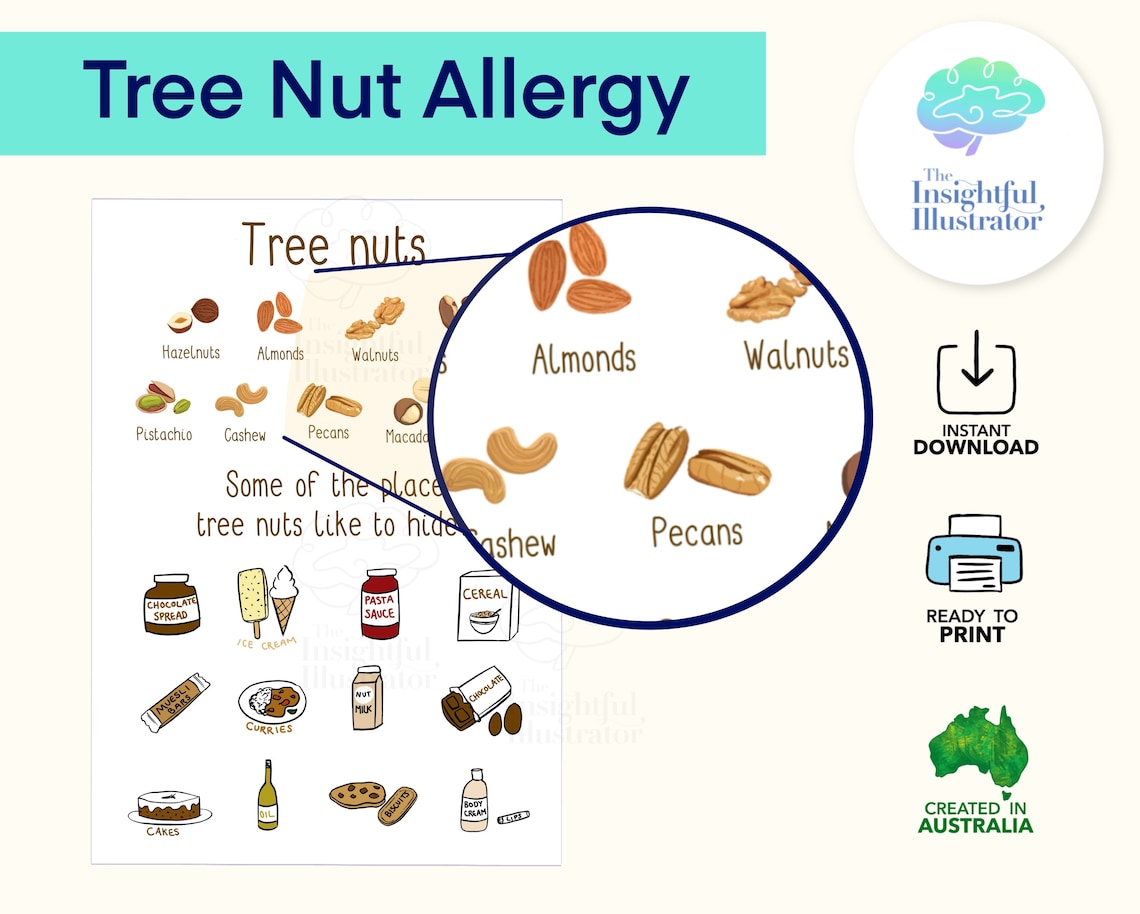 Tree Nut Allergy Warning Poster Information Sheet Teacher, School ...