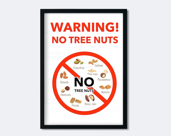 Peanut & Tree Nut Allergy Alert Sign - Etsy