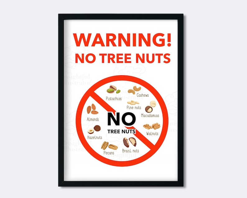 Tree Nut Allergy Warning Poster - Health Alert Sheet - Teacher, School ...