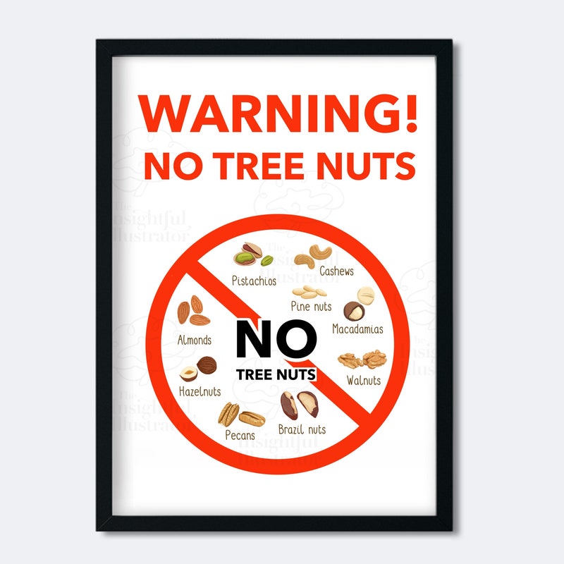 Nut Free Poster - Etsy UK