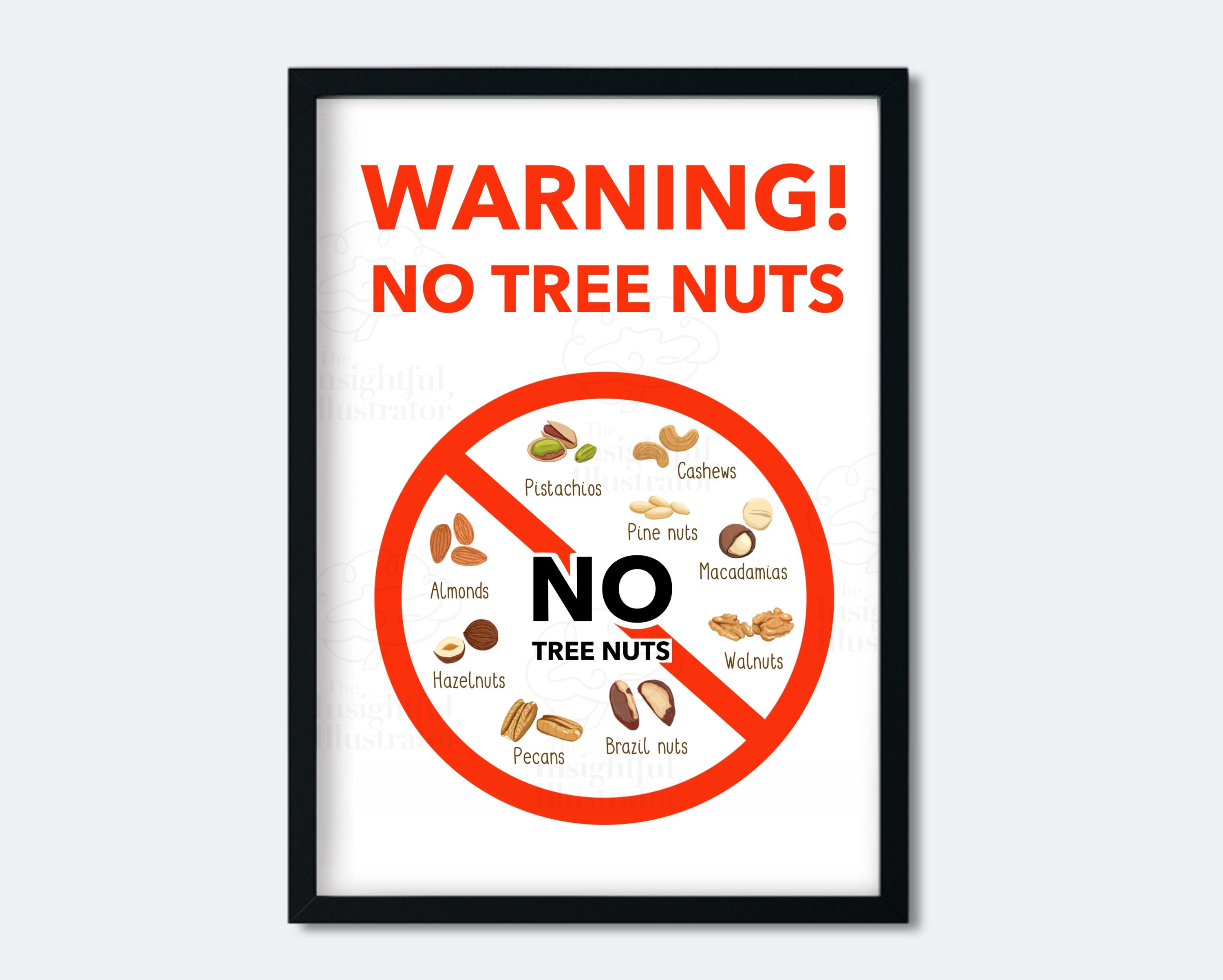 Tree Nut Allergy Warning Poster - Health Alert Sheet - Teacher, School ...