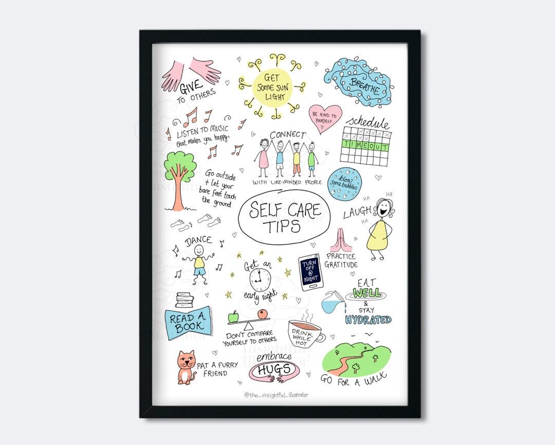 Self Care Tips Poster - Wall Art - Digital Download - Instant Print ...