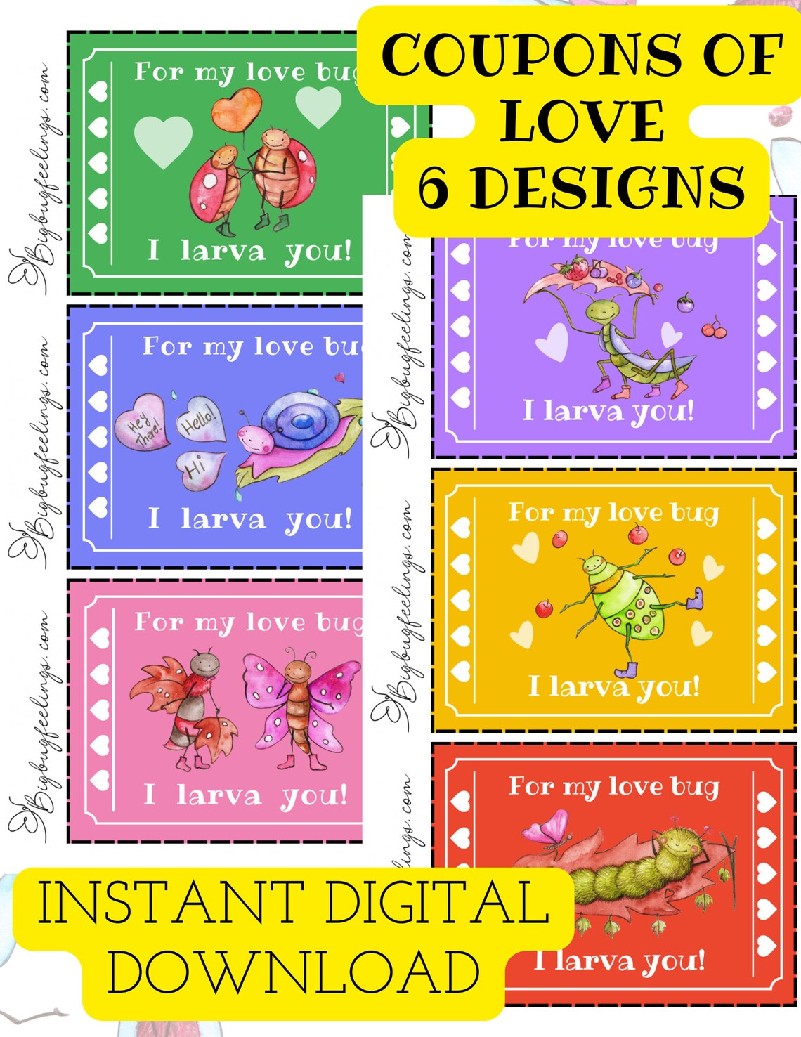 Printable Love Bug Coupons - Digital Download - Etsy