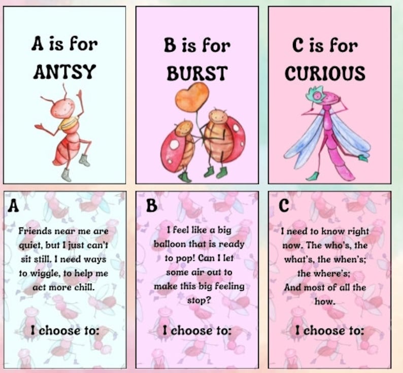 Big Bug Feelings Flashcards - Etsy