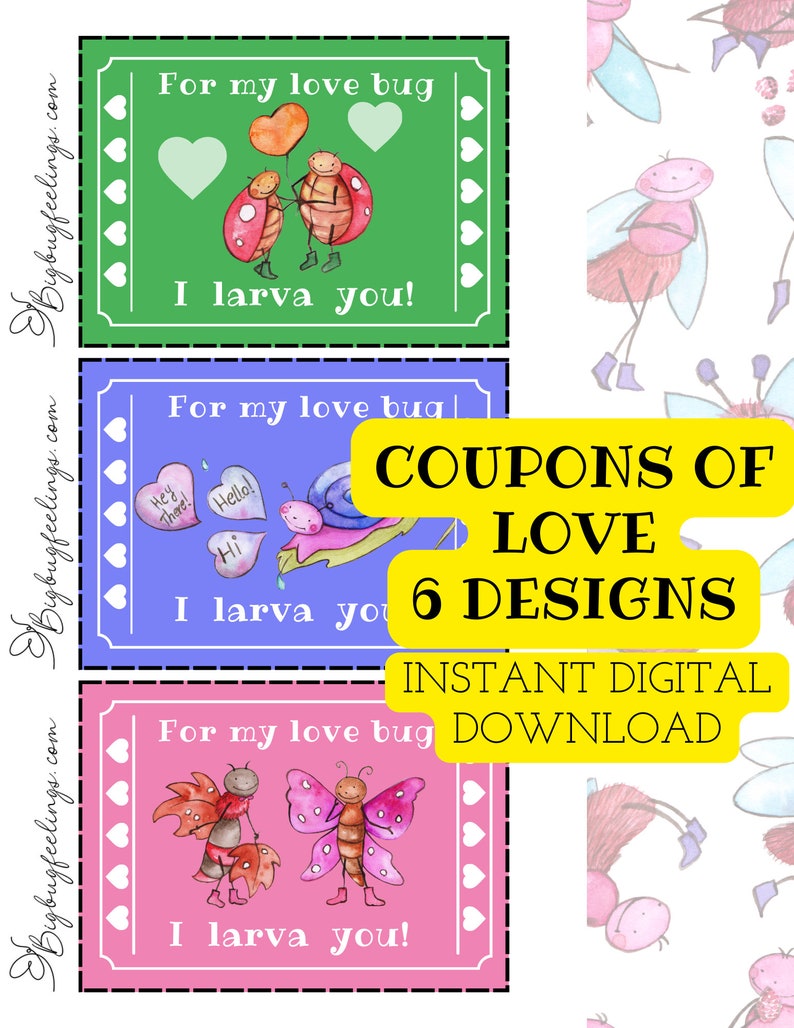 Printable Love Bug Coupons - Digital Download - Etsy