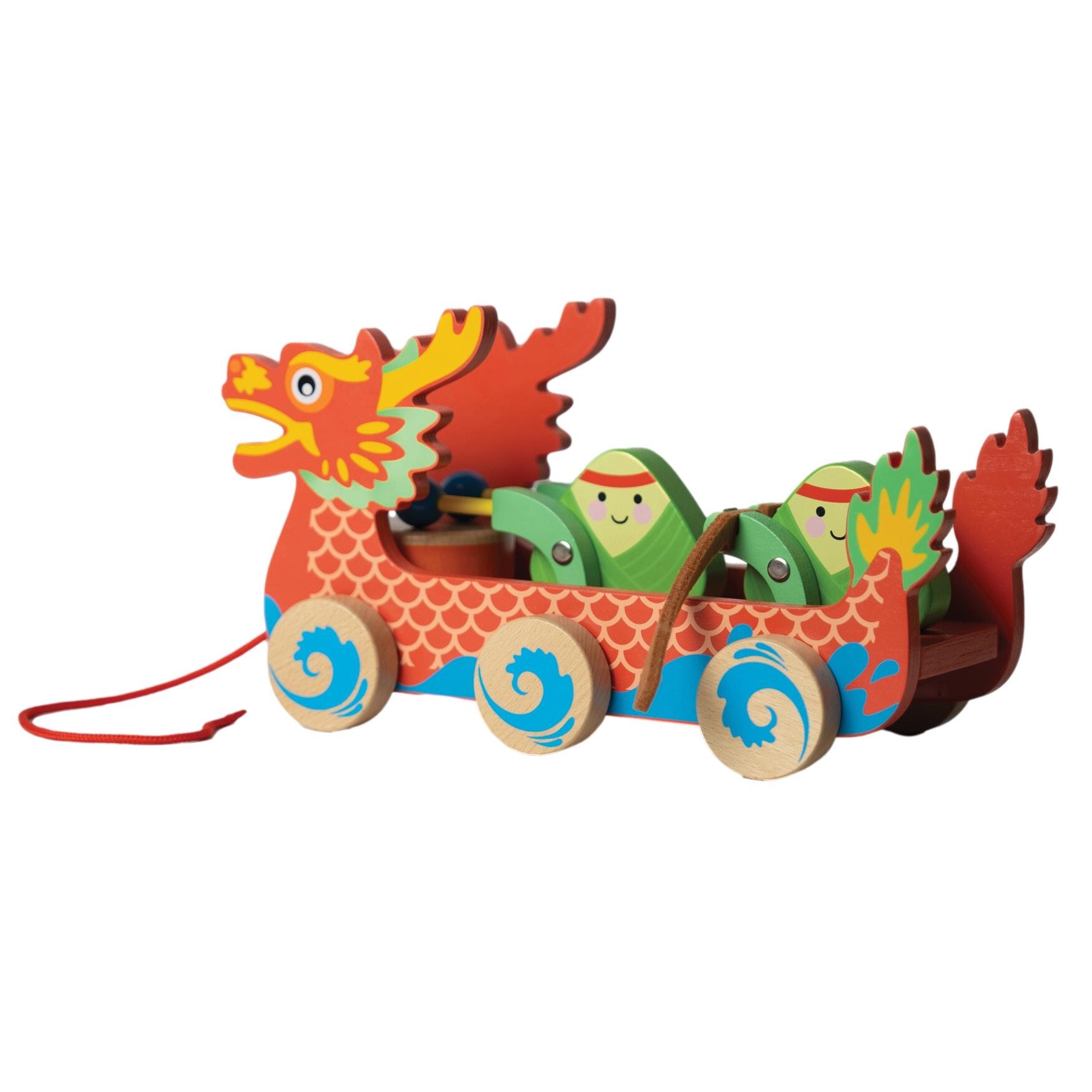 Bitty Bao Wooden Dragon Boat Pull Along Toy - Etsy