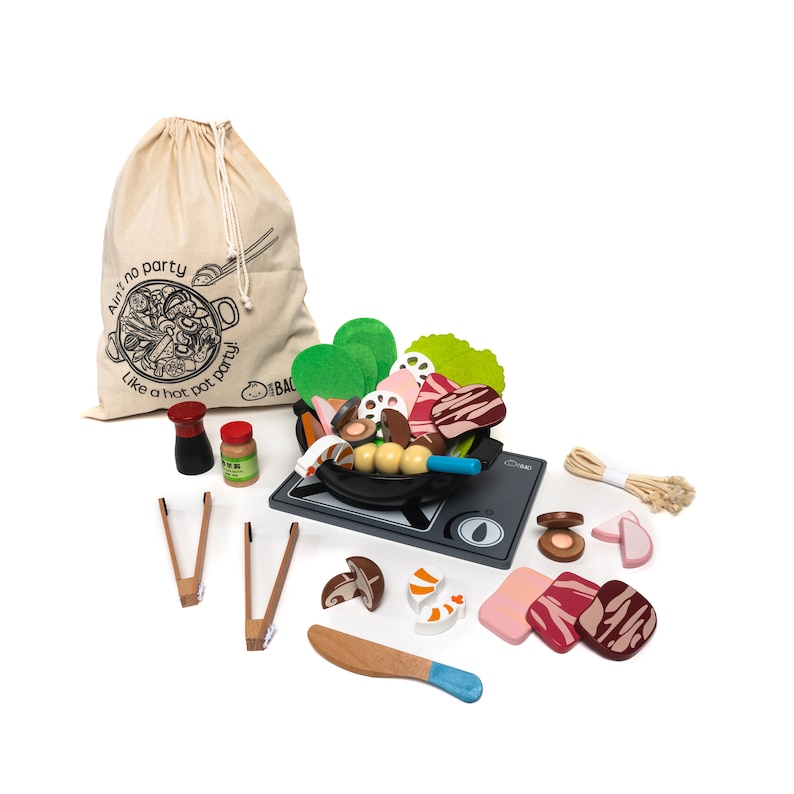 Bitty Bao Wooden Magnetic Hot Pot Toy Set - Etsy