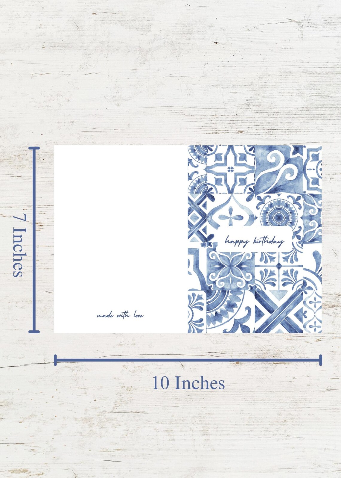 Tile Birthday Card: Elegant Printable Card (10x7 Inches) - Etsy