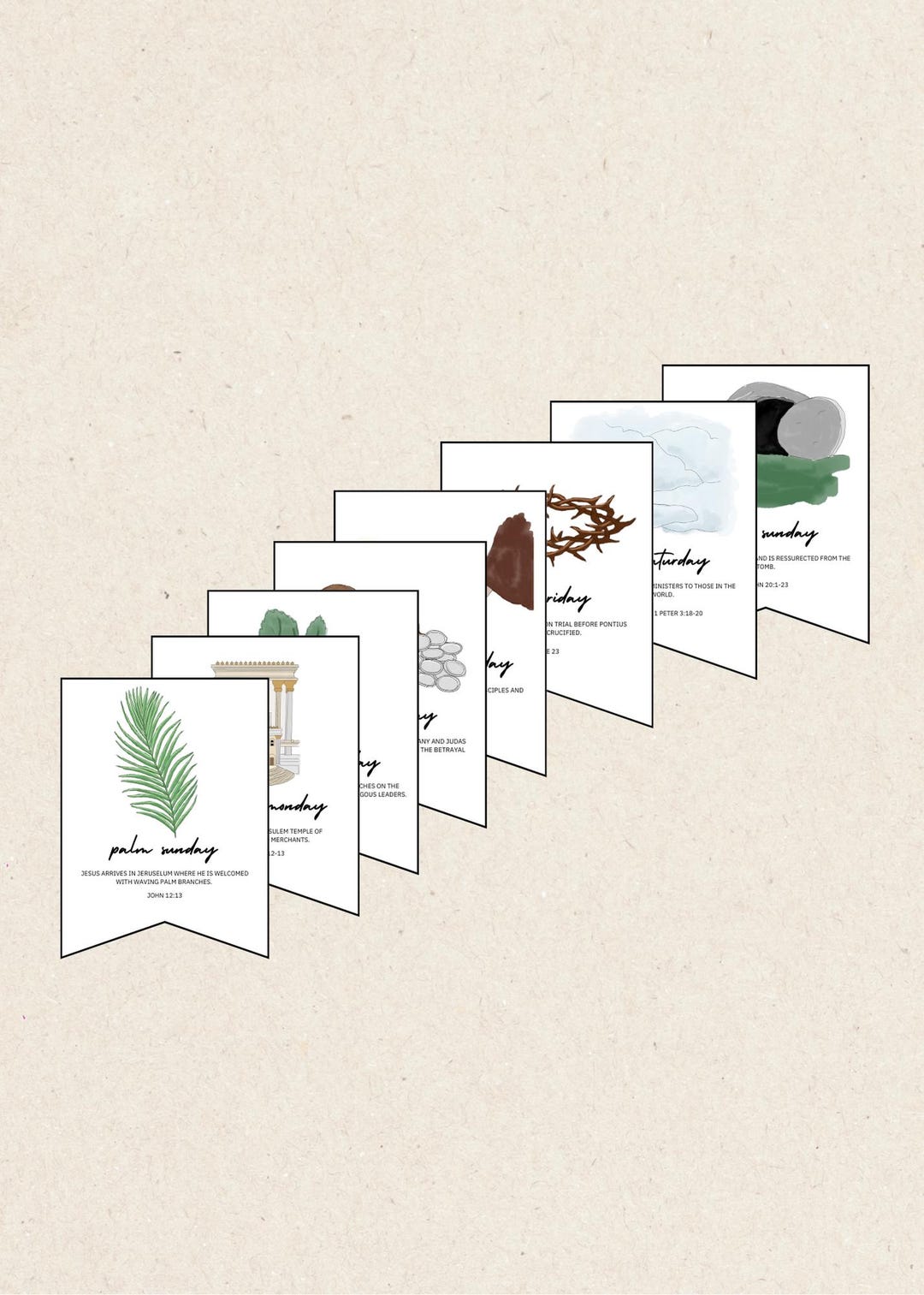 Easter Holy Week Banner | Printable Banner | 5.5 X 8 Inches | Easter ...