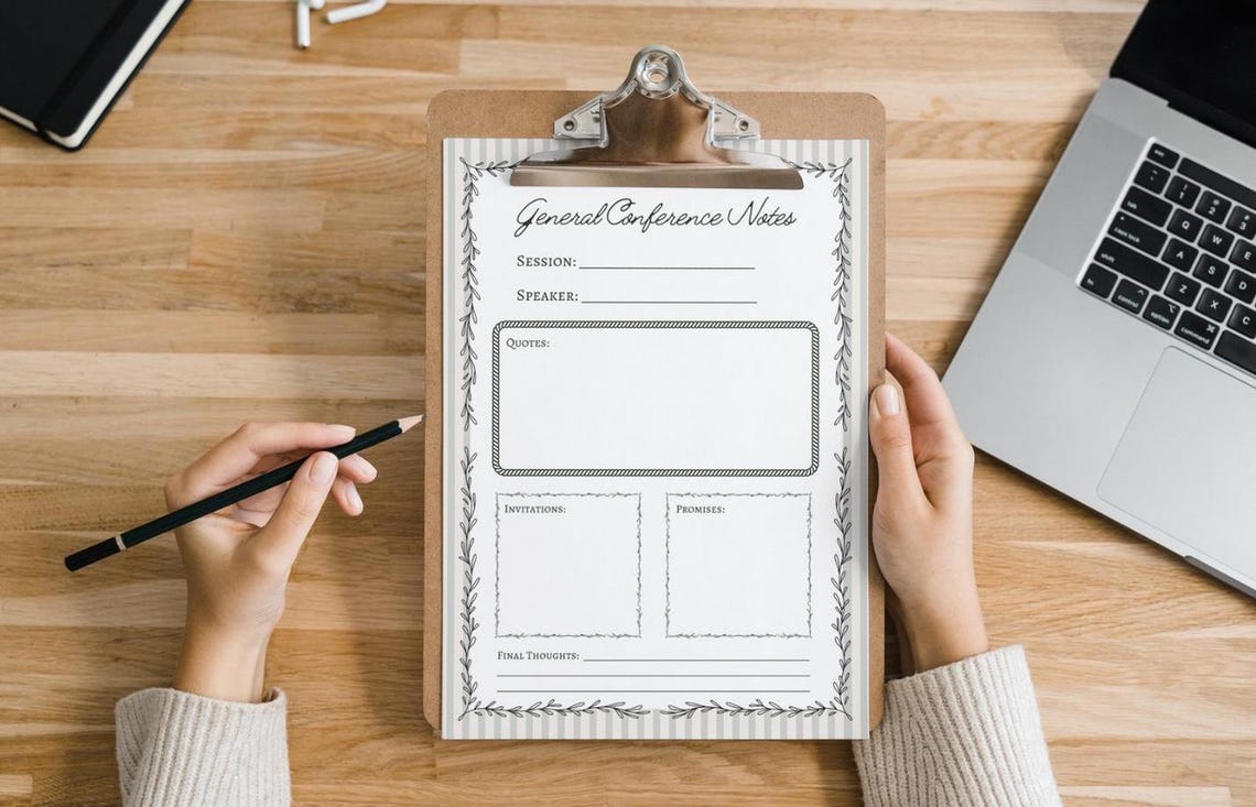 Elegant Conference Notes Page Printable (8.5 X 11 Inches) - Etsy