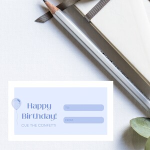 Light Blue Happy Birthday Tag | Birthday Label | 3.5x2 Inches ...