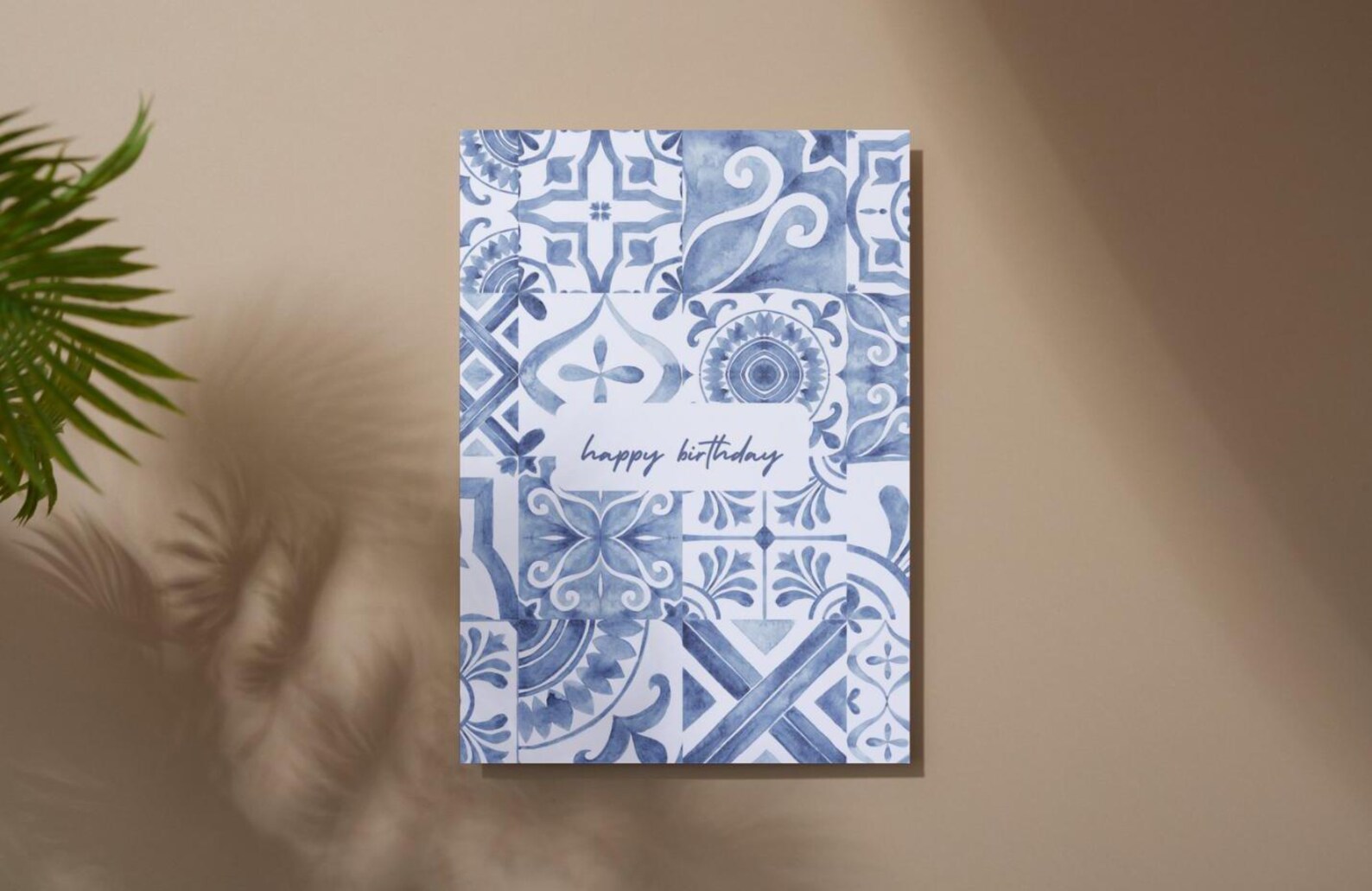 Tile Birthday Card: Elegant Printable Card (10x7 Inches) - Etsy