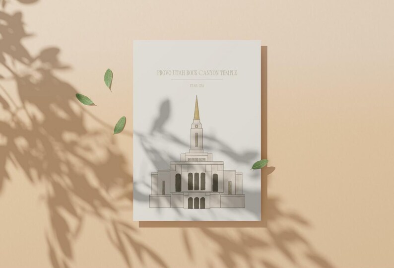 Provo Utah Rock Canyon Temple Wall Print | LDS Temple Art | Wall Decor ...