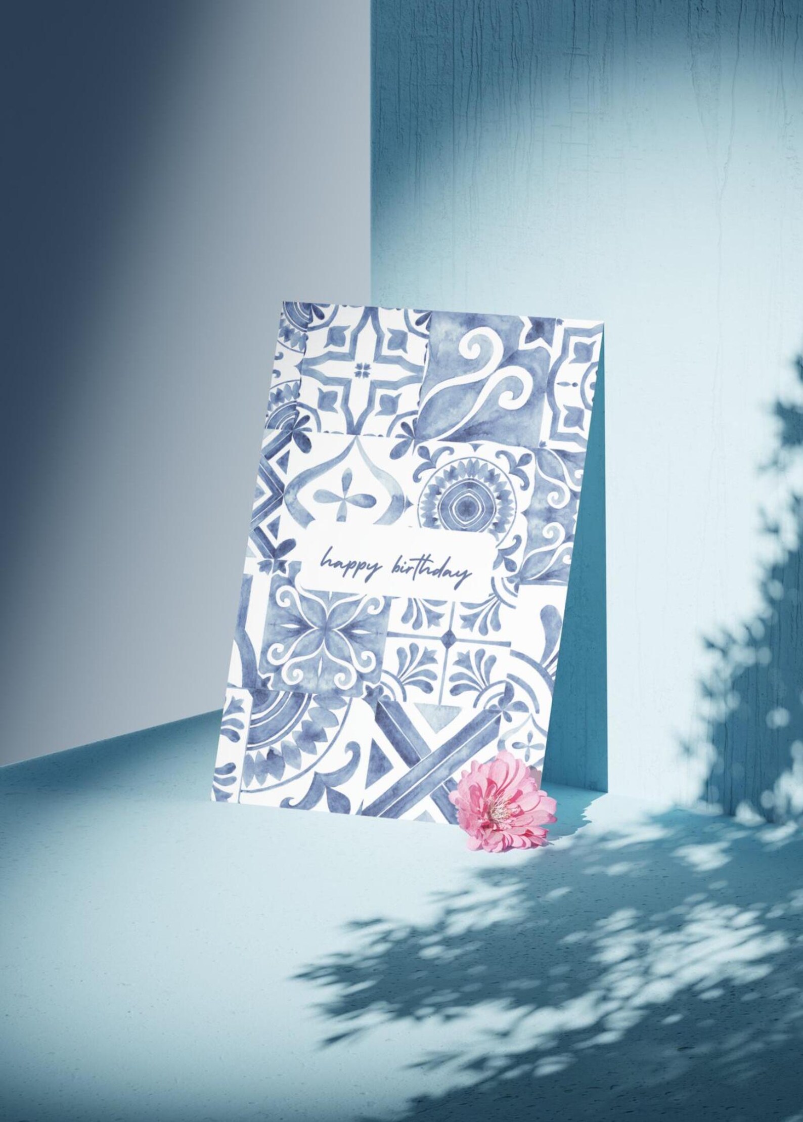 Tile Birthday Card: Elegant Printable Card (10x7 Inches) - Etsy