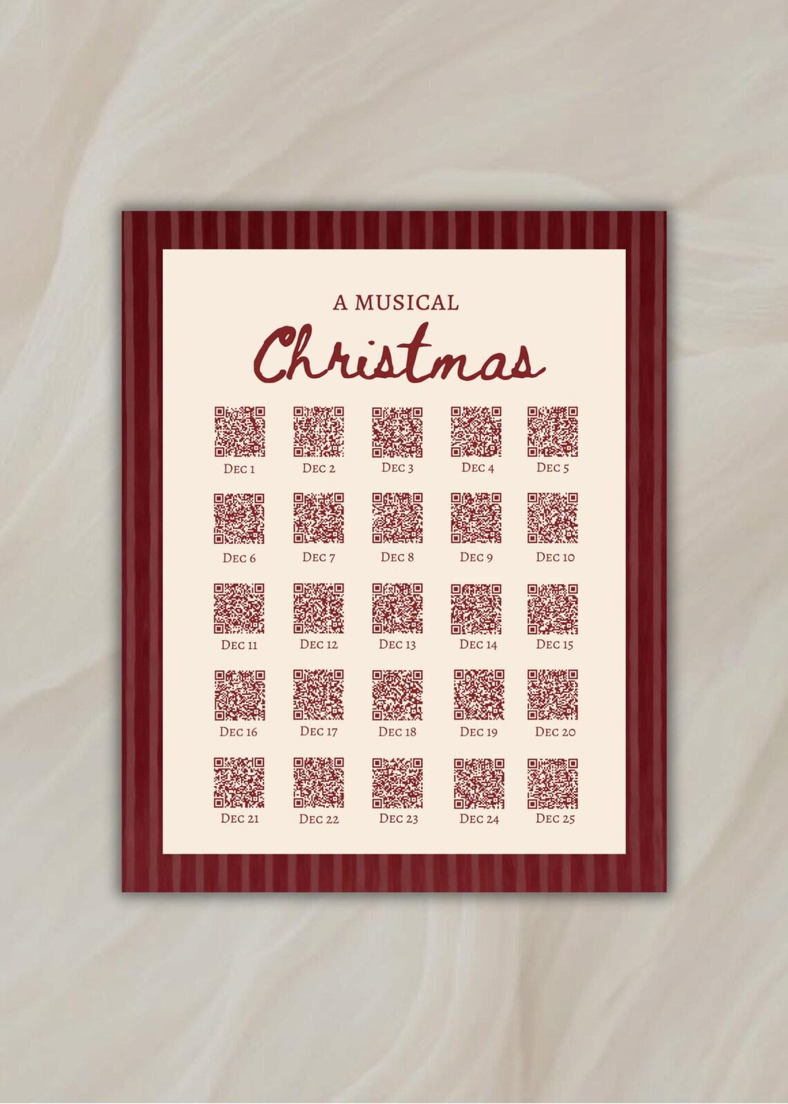 Christmas Music Advent Calendar (digital Download) - Etsy