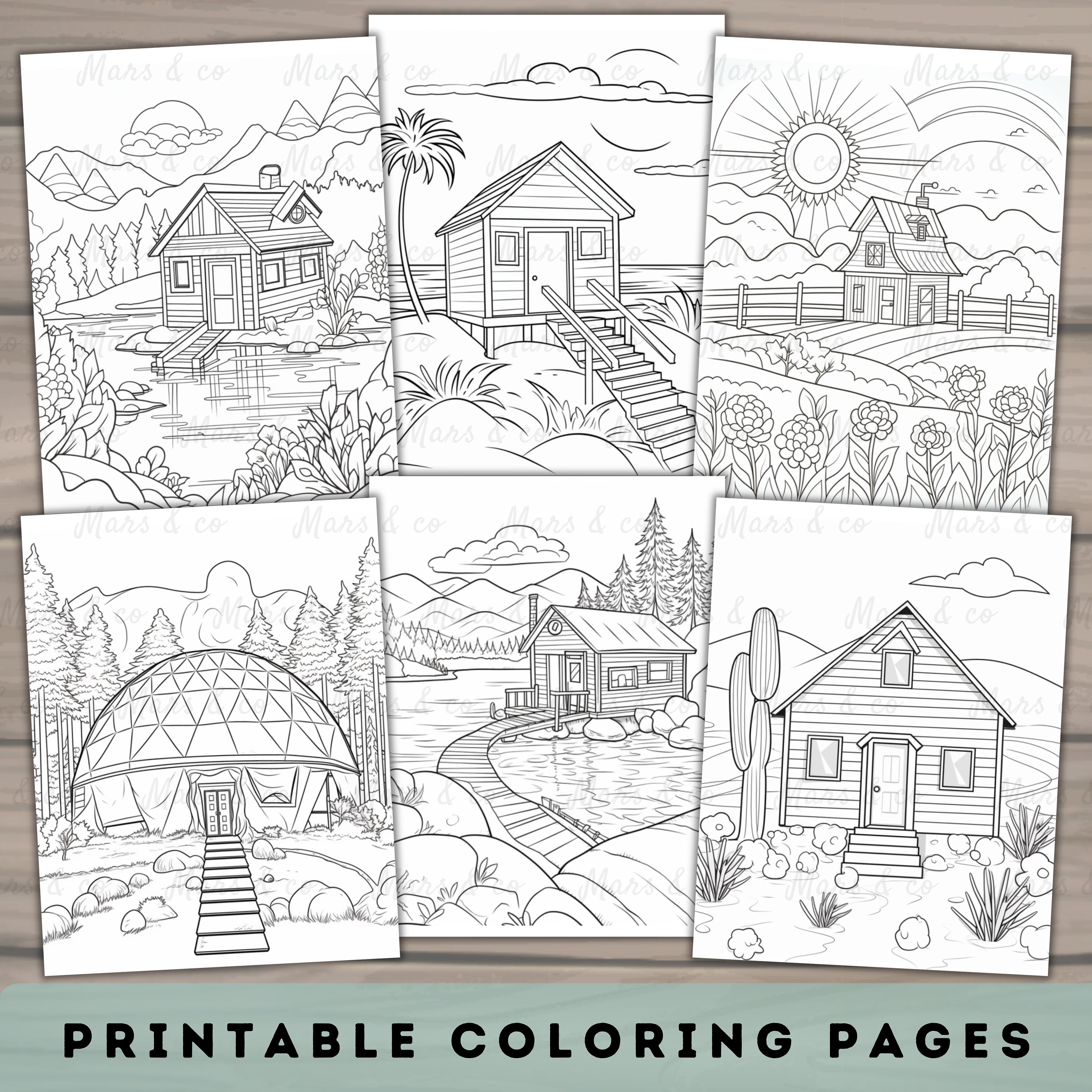 30 Tiny Houses Coloring Pages, Tiny House Coloring, House Coloring ...