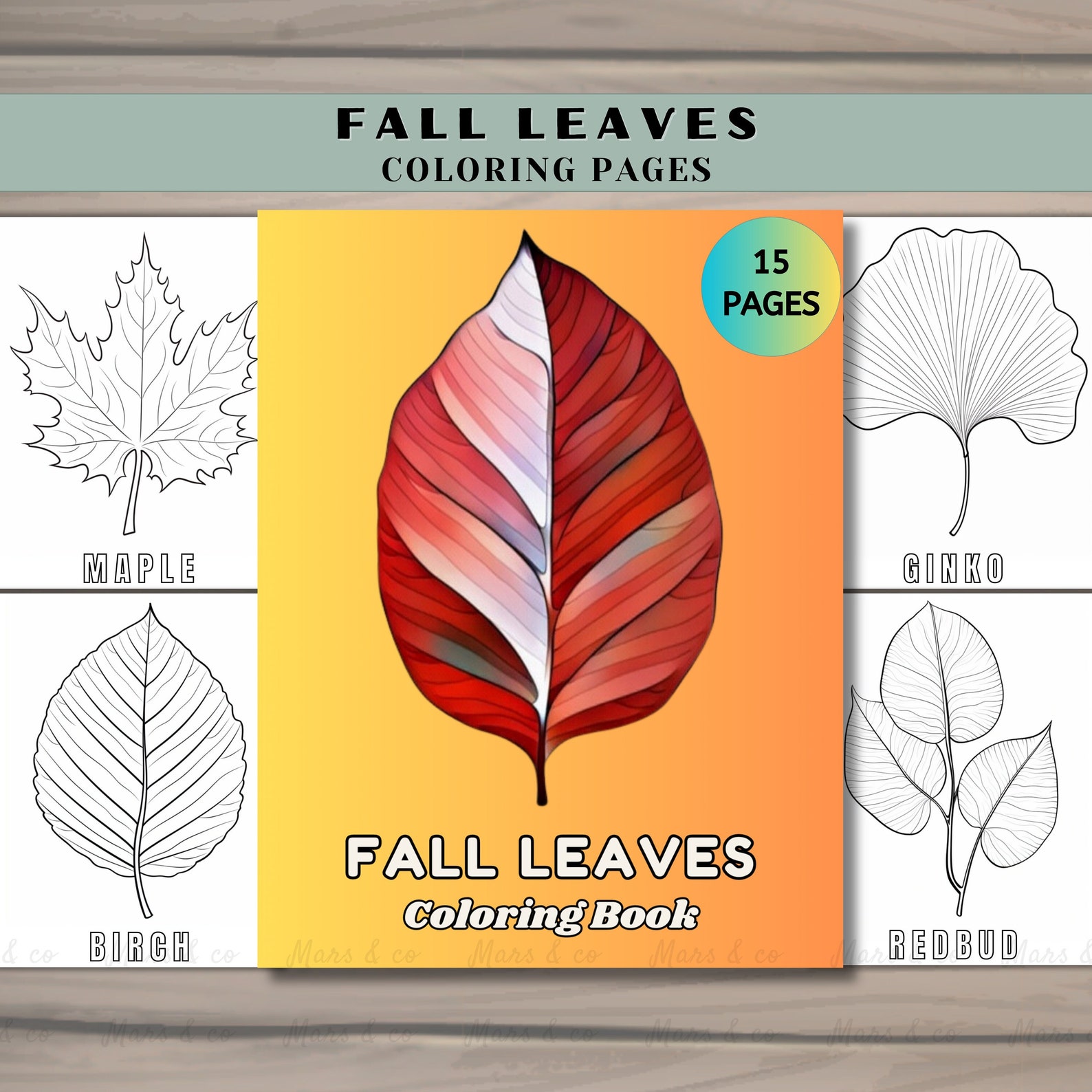 15 Fall Coloring Pages, Fall Leaves Coloring, Fall Adult Coloring, Kids ...