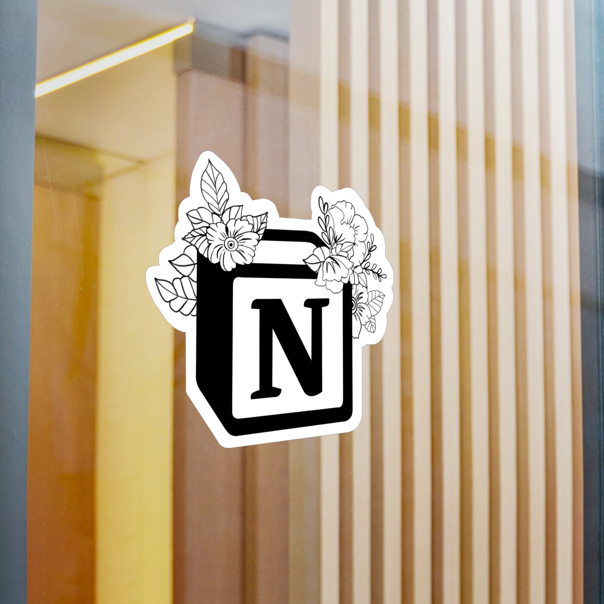 Flower Notion Logo Sticker, Girls Notion, Decorative Laptop Sticker ...