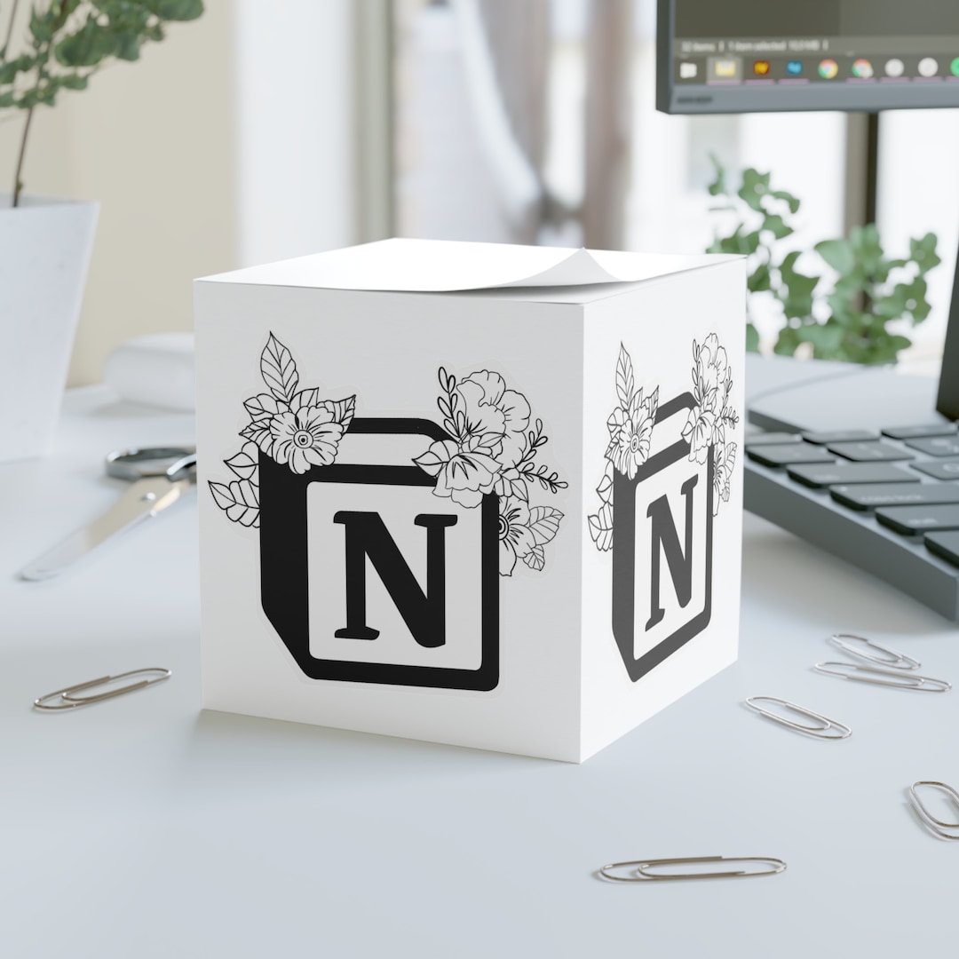 Flower Notion Logo Sticky Note Cube - Beautiful Desk Organizer | Girls ...