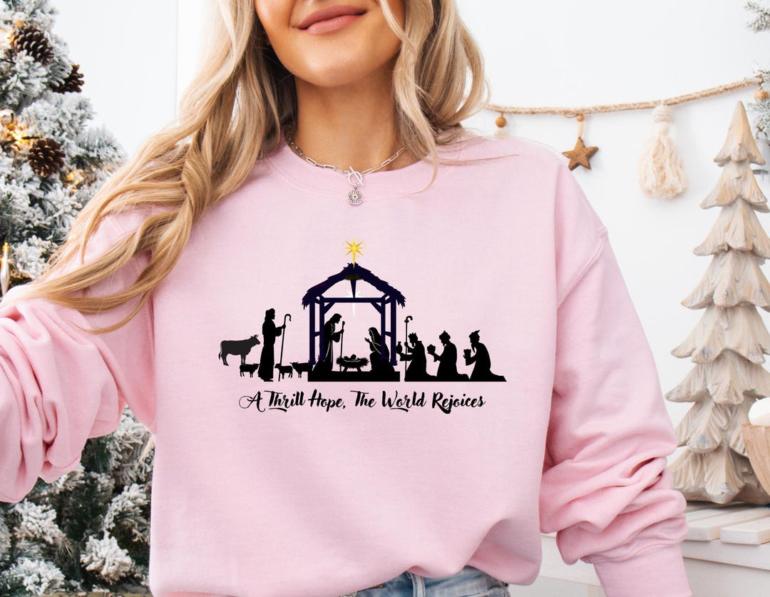 Nativity Sweatshirt, Christmas Jumper, Religious Gifts, Christian Jesus ...