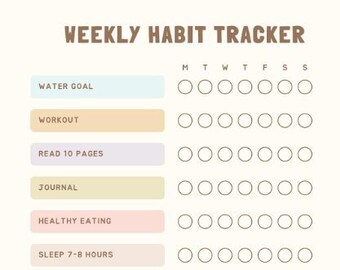Healthy Habits Weekly Planner - Etsy