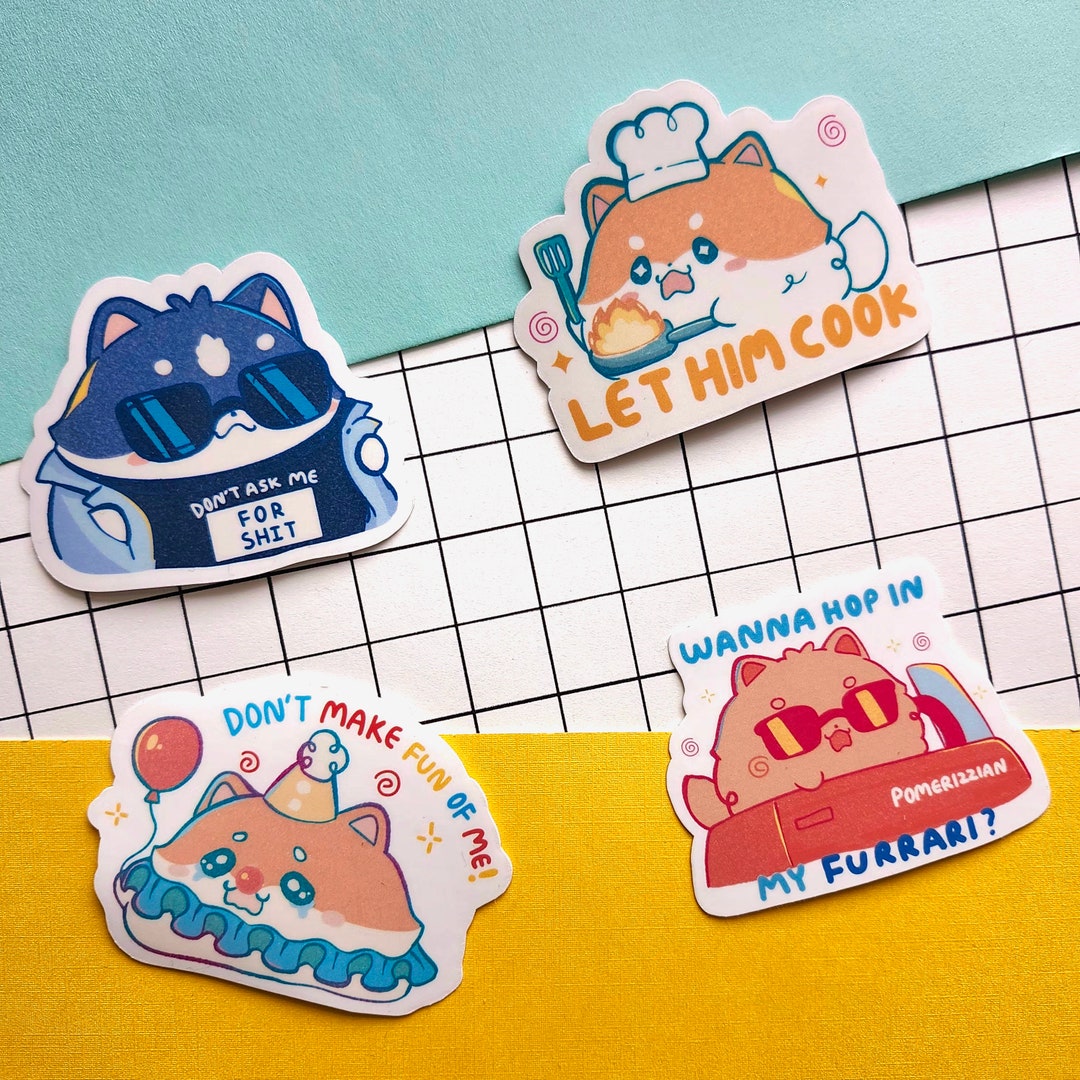 Floofy Poms Meme Stickers - Etsy