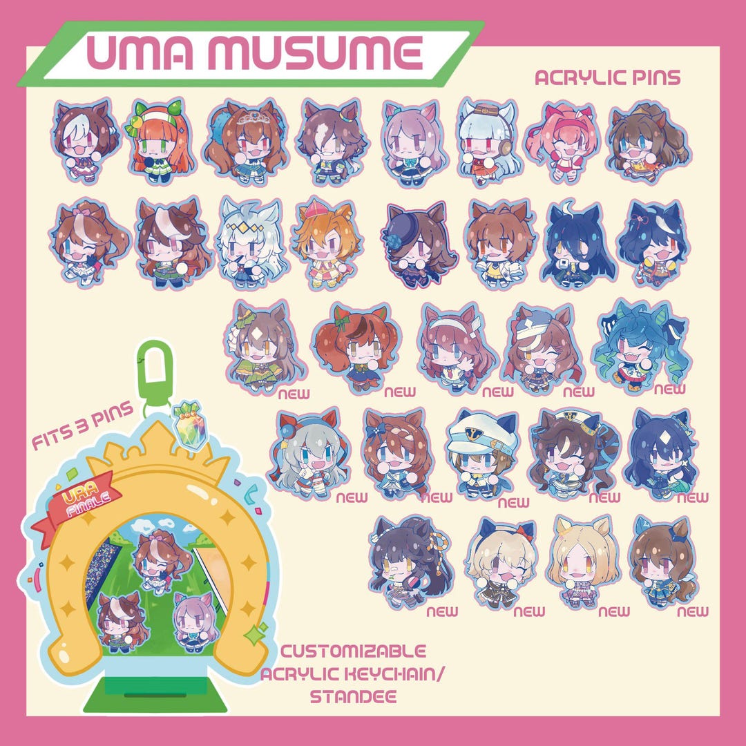 Uma Musume Acrylic Keychain Standee Pin Holder - Etsy