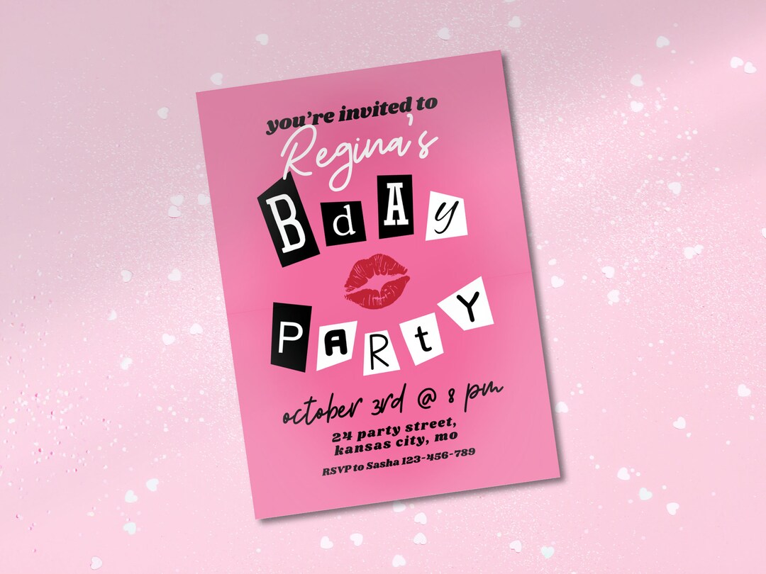 Burn Book Inspired Birthday Party Invitation, Mean Girls Inspired ...