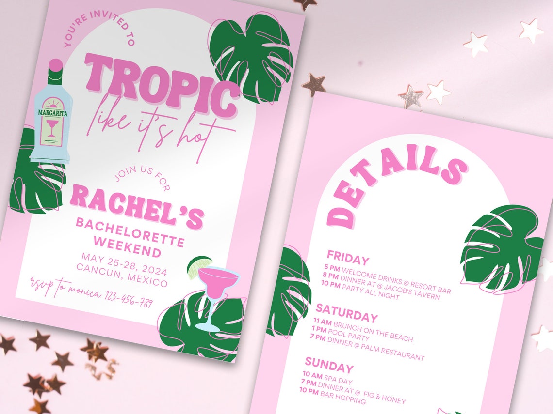 Tropic Like It's Hot Bachelorette Party Customizable - Etsy