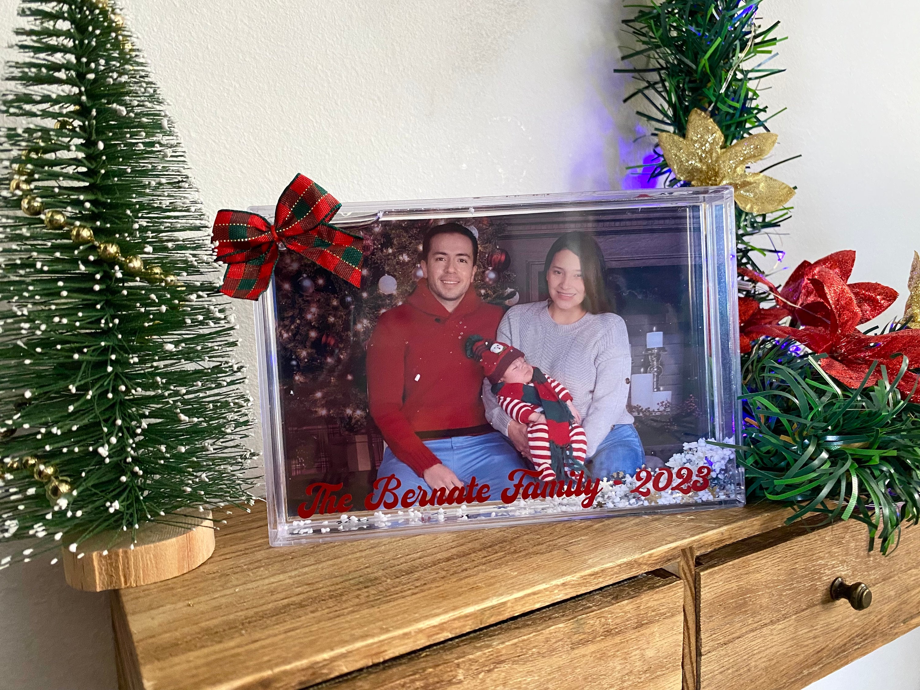 Christmas Custom Snow Picture Frame photo Snow Frame Family Custom ...