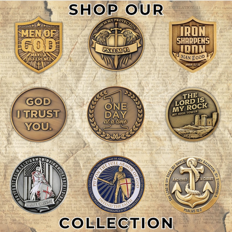 Mighty Warrior Coin | Armor of God Challenge Coin for Men | Ephesians 6 ...