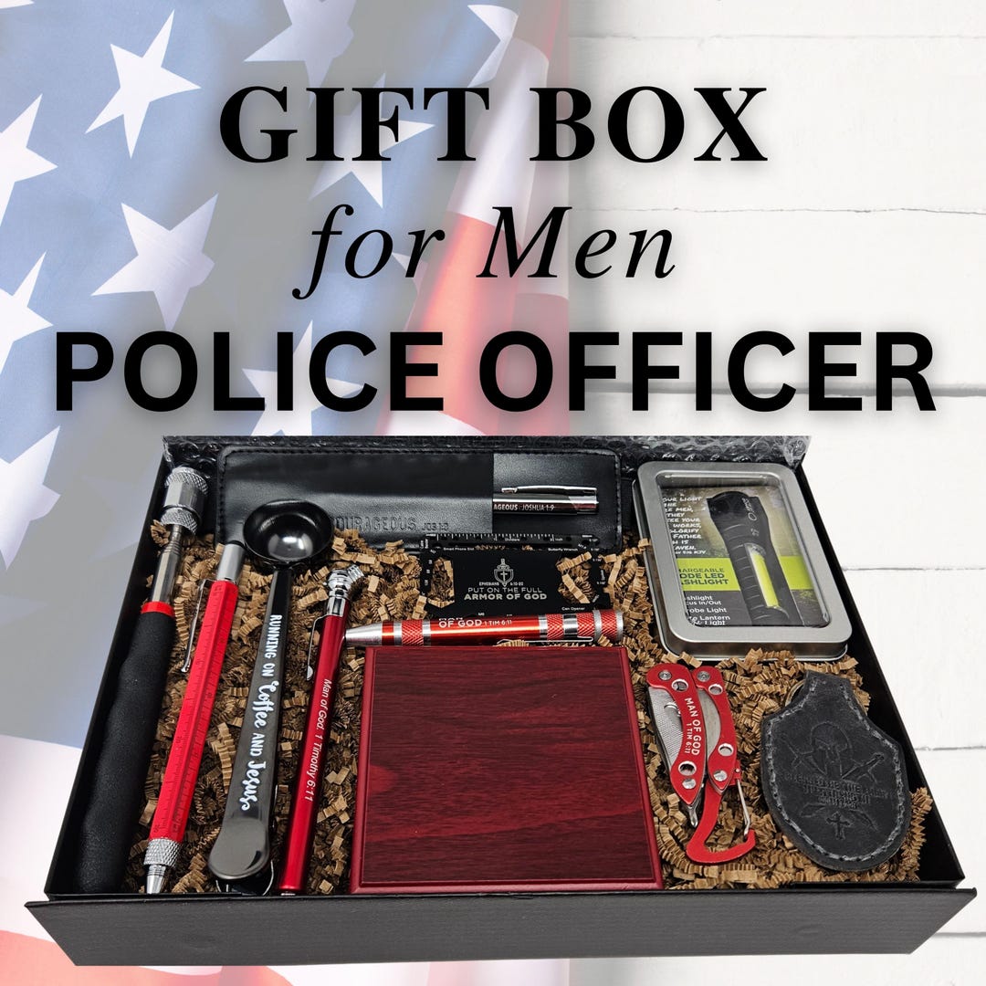 Police Officer Christian Gift Box, Personalized Law Enforcement Gift ...