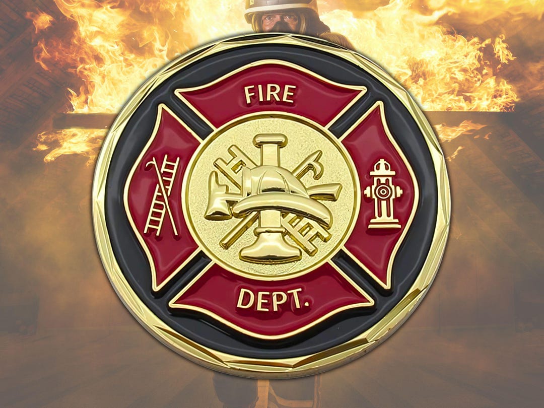 Firefighter Challenge Coin | Psalm 91 Protection Token | Christian Gift ...