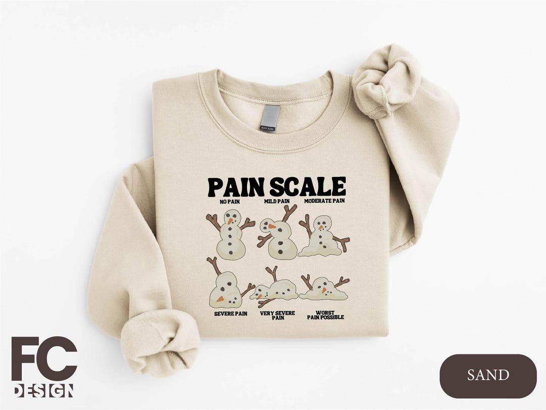 Pain Scale Snowman Sweatshirt, Christmas Nurse Shirt, Funny Christmas ...