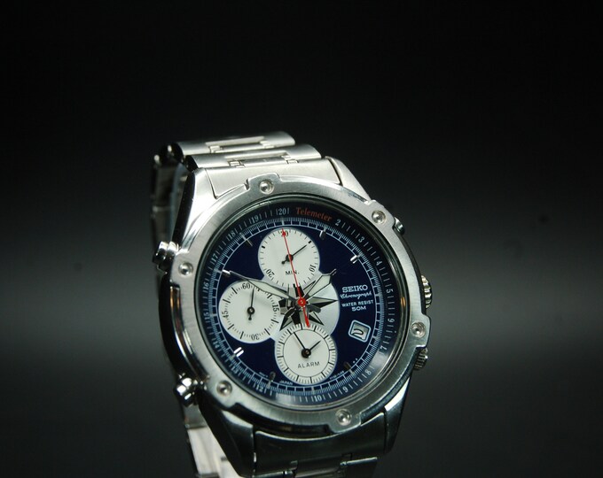 Vintage Seiko Telemeter Chronograph With Alarm - Etsy