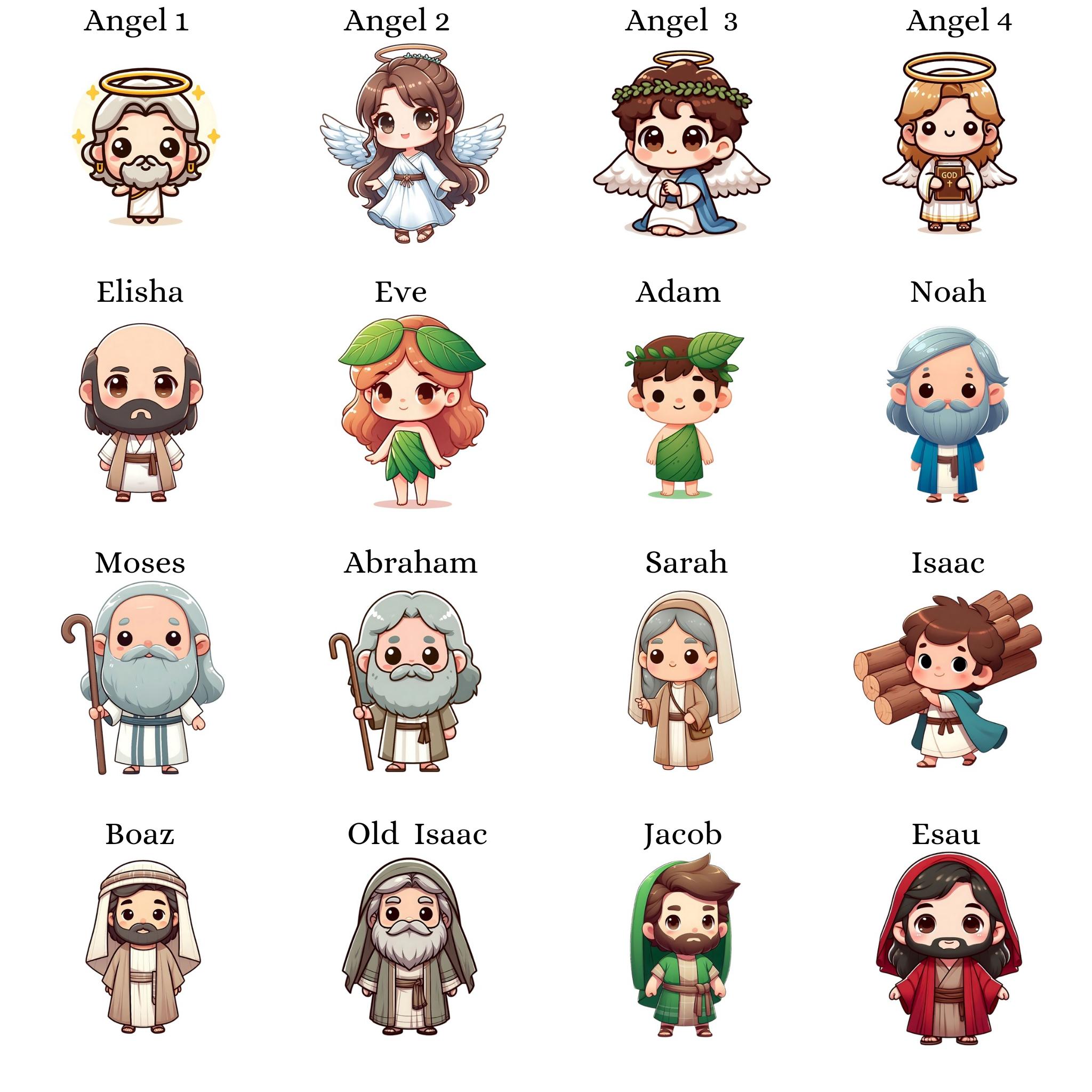 Old Testament Clipart PNG, Biblical Characters, Cartoon Style ...